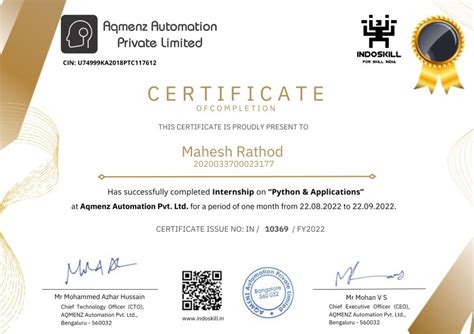 Mahesh Rathod On Linkedin Internship Python