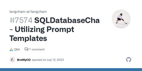 sqldatabasechain utilizing prompt templates · langchain ai langchain