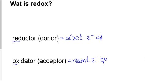 Wat Is Een Redoxreactie Youtube