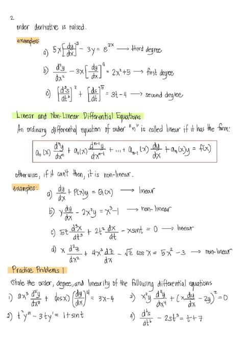 SOLUTION Differential Equations Notes Studypool