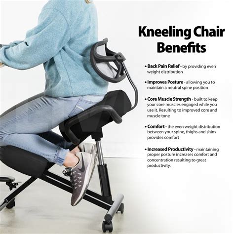 Lauft Ergonomic Kneeling Chair Adjustable Stool Kneeling Pad For Back