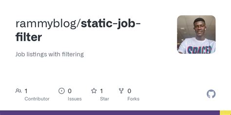 Github Rammyblogstatic Job Filter Job Listings With Filtering