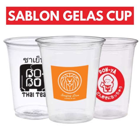 Jual Sablon Gelas Cup Satuan Custom Gelas Cup Gelas Packing Sablon Gelas Gelas Cafe
