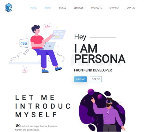 Github Persona Bootstrap Landing Page