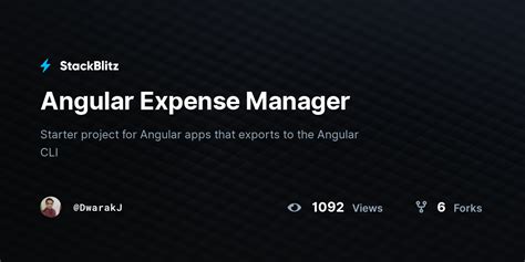 Angular Expense Manager Stackblitz
