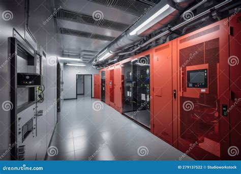Data Center With Security And Fire Prevention Systems Including Smoke
