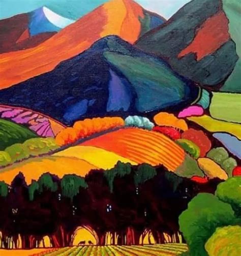 大山儿童画图片大山里的风景儿童画一座山大山谷图库