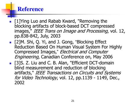 Ppt Reduction Of Blocking Artifacts In Dct Coded Images Powerpoint Presentation Id4160842