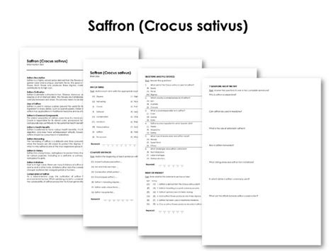 Saffron Crocus Sativus Teaching Resources