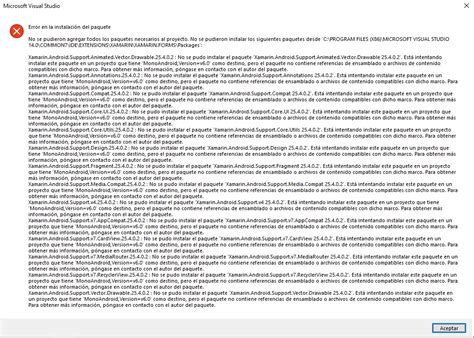 Android Error Al Crear Un Projecto Xamarin En Vs2015 Stack Overflow