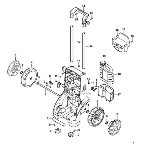 5 Клапанный блок Присоединение воды Re 232 Re 232 Мойка высокого давления Stihl