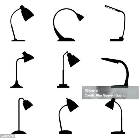데스크 램프 실루엣 컬렉션입니다 벡터 일러스트 레이 션 0명에 대한 스톡 벡터 아트 및 기타 이미지 0명 Led 조명
