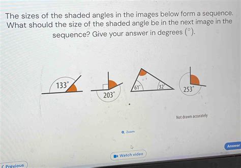Solved The Sizes Of The Shaded Angles In The Images Below Form A