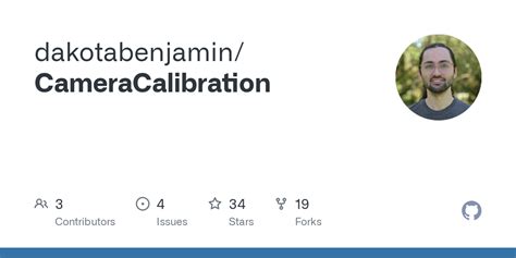 Github Dakotabenjamincameracalibration