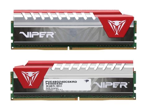 Patriot Viper Elite 8gb 2 X 4gb Ddr4 2400mhz Dram Desktop Memory Cl15 1 2v Red Dimm 288 Pin