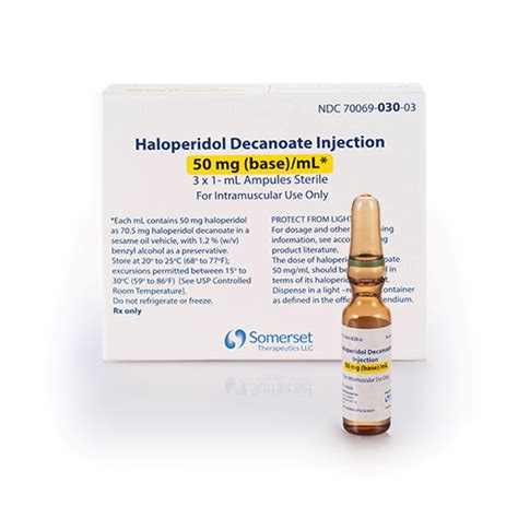 Haloperidol Decanoate Injection 50 Mg Ml Single Dose Ampule 1 Ml 3 Tray Mcguff