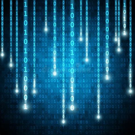 Vector Matrix Style Binary Background With Falling Number Stock Vector Illustration Of