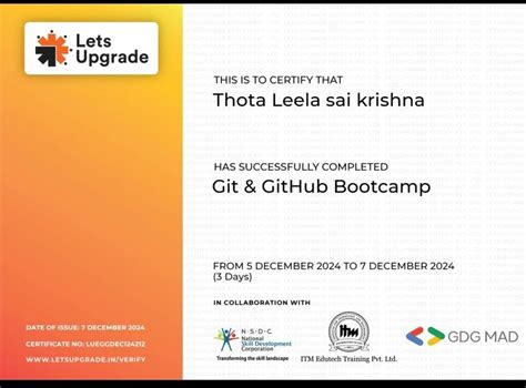 Thota Leela Sai Krishna On Linkedin Git Github Bootcamp