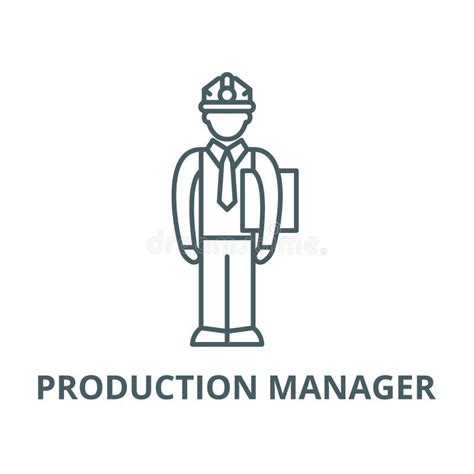Production Manager Line Icon Concept Production Manager Vector Linear