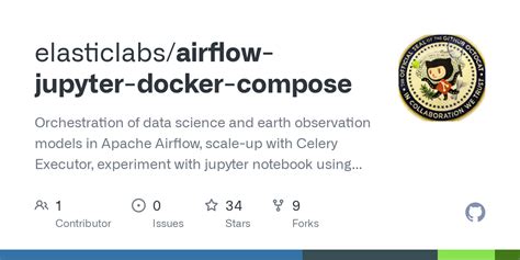 Github Elasticlabsairflow Jupyter Docker Compose Orchestration Of Data Science And Earth