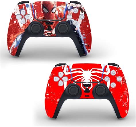 Skin Covers Vinyl Stickers Cover Spider Red Wrap For Ps5 Controller Remote Skin Hero 2 Pack