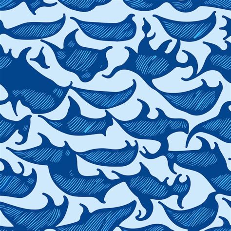 Premium Vector Seamless Pattern Of Waves Vector Art