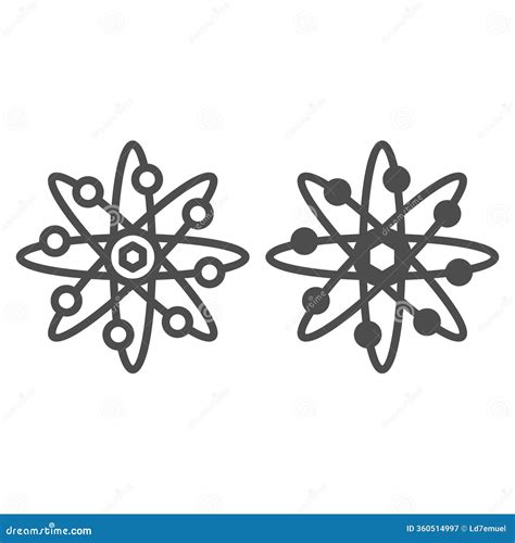 Atom Line Icon Scientific Atom Symbol Sign Of Education And Science