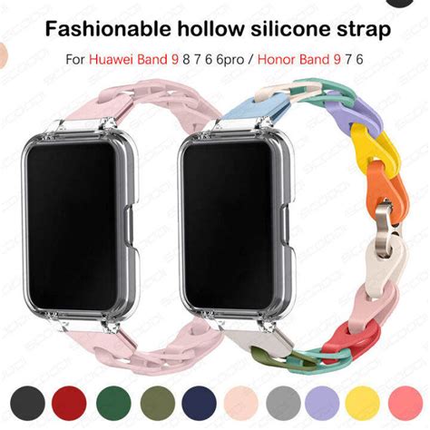 Hollow Out Strap With Case For Huawei Band Pro Silicone Bracelet Colorful Band For