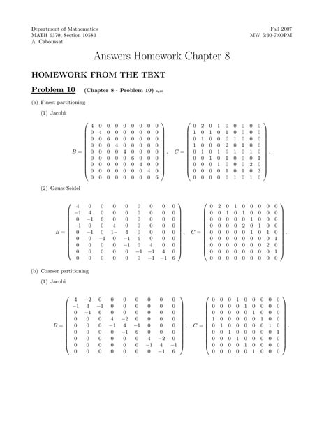 13 Solved Problems On Finest Partitioning Assignment Math 6370