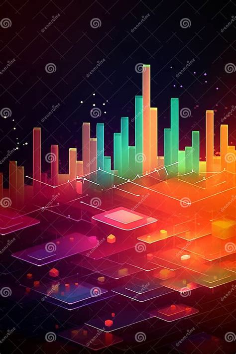 Data Visualization Charts Diagrams Vibrantly Illustration With Spectacular Background Stock