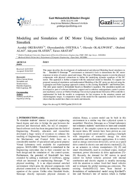 Pdf Modeling And Simulation Of Dc Motor Using Simelectronics And Simulink