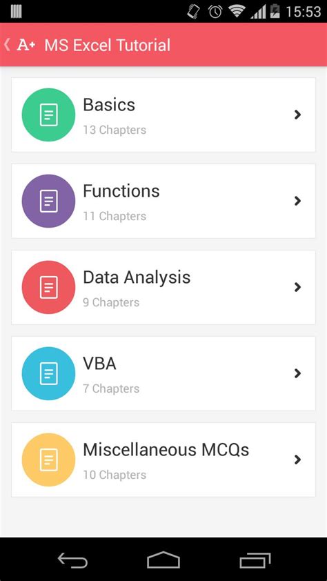 Ms Excel Tutorial Apk برای دانلود اندروید