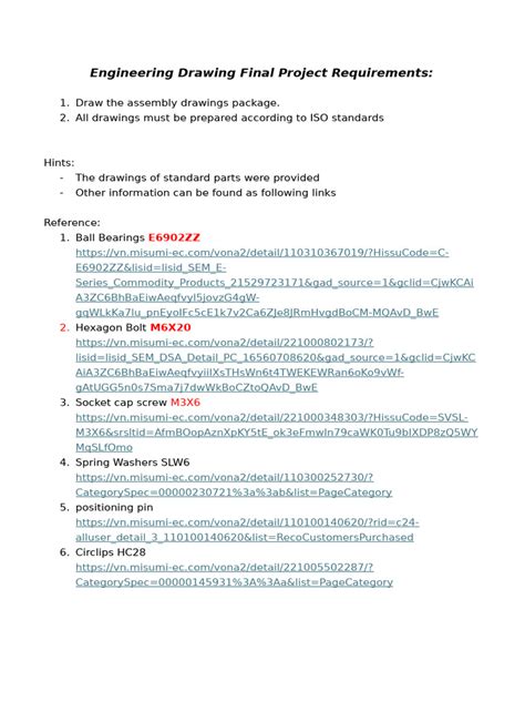 Engineering Drawing Final Project Requirements Pdf