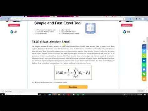 Mean Absolute Error Calculation