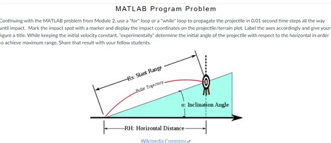 solved matlab program problem a projectile is shot at an