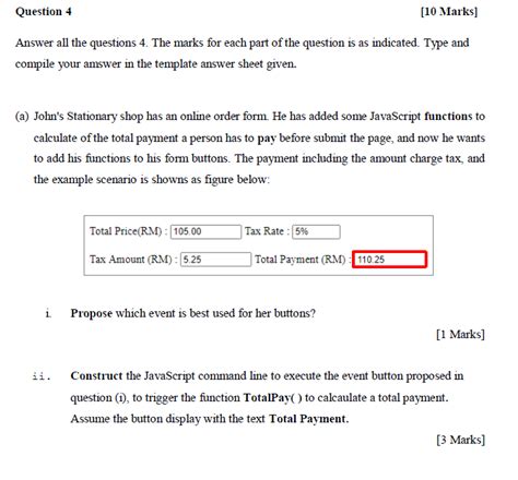 Solved Question 4 10 Marks Answer All The Questions 4 The