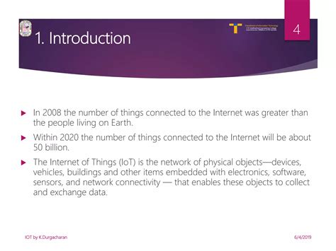 IOT Unit Introduction To IOT By Durgacharan PPTX