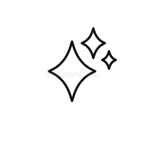 Diamond Star Icon Outline Collection In Black Stock Vector
