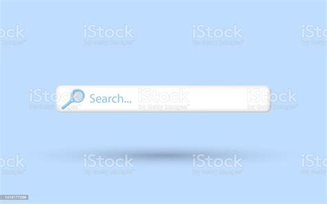 파란색 배경에 격리된 웹 검색 창입니다 Ui 디자인을위한 탐색 모음 빈 브라우저 템플릿을 검색합니다 벡터 일러스트 레이 션 3차원 형태에 대한 스톡 벡터 아트 및 기타
