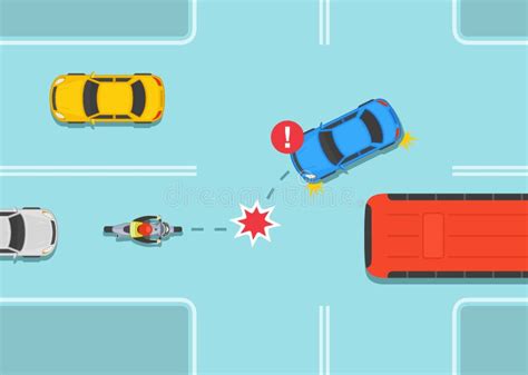 Dangerous Left Turn In Front Of Moving Motorcycle Car And Hidden Motorcycle Collision On