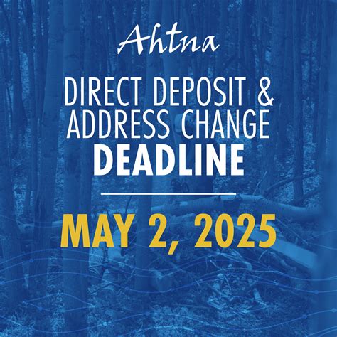 Direct Deposit And Address Update Ahtna Incorporated Facebook