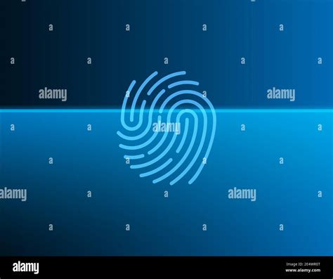 Biometric Data Fingerprint Scan Icon Vector Illustration Flat Design Stock Vector Image