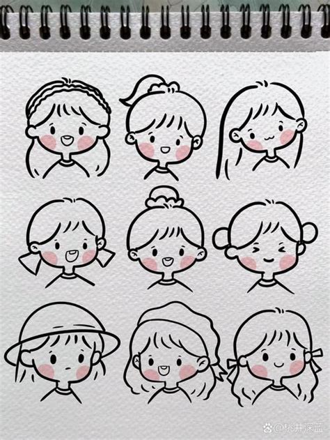 100个可爱小图案简笔画女孩简单又好看（漂亮15张） 简笔画图片大全