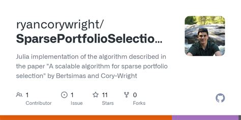 Github Ryancorywrightsparseportfolioselectionjl Julia