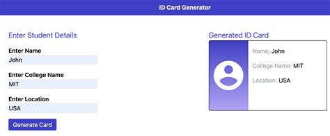 Github Saurabhnative Id Card Generator Id Card Generator