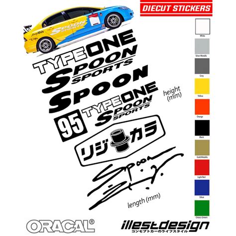 Auto Decals Oracle 651 Diecut Spoon Sports Design Jdm Stickers Civic Type R Fd2r Fk8r Ek9r