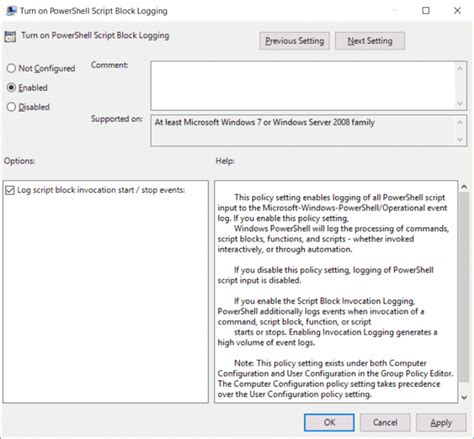 Enable And Configure Module Script Block And Transcription Logging In