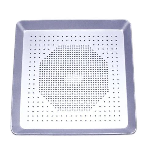 Badu Bg Квадратна правоъгълна тава за печене на пица Незалепваща тава с отвор за пица Стоманена