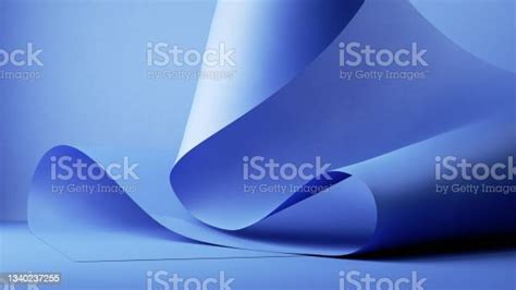 3d 렌더링 파란색 접힌 리본 종이 스크롤 매크로가 있는 추상배경 0명에 대한 스톡 사진 및 기타 이미지 0명 3차원 형태 공란 Istock