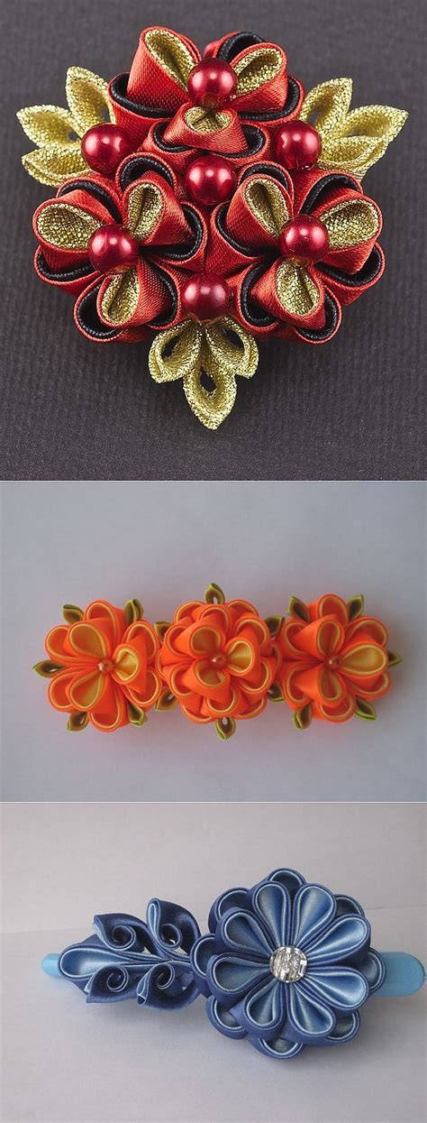 Ленты Тканевый цветок своими руками Урок по созданию цветка из ленты Лента на голову своими